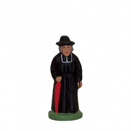 Santon curé au parapluie de 5cm | Santons Escoffier