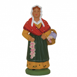 Crib figurine (santon) woman with garlic of 9cm | Santons Escoffier